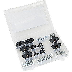 POWERTEC 71173 T Track Knob Kit, 1/4-20 Threaded Bolts and Washers, 46 Piece Set, T Track Bolts, T Track Accessories for Woodworking Jigs and Fixtures