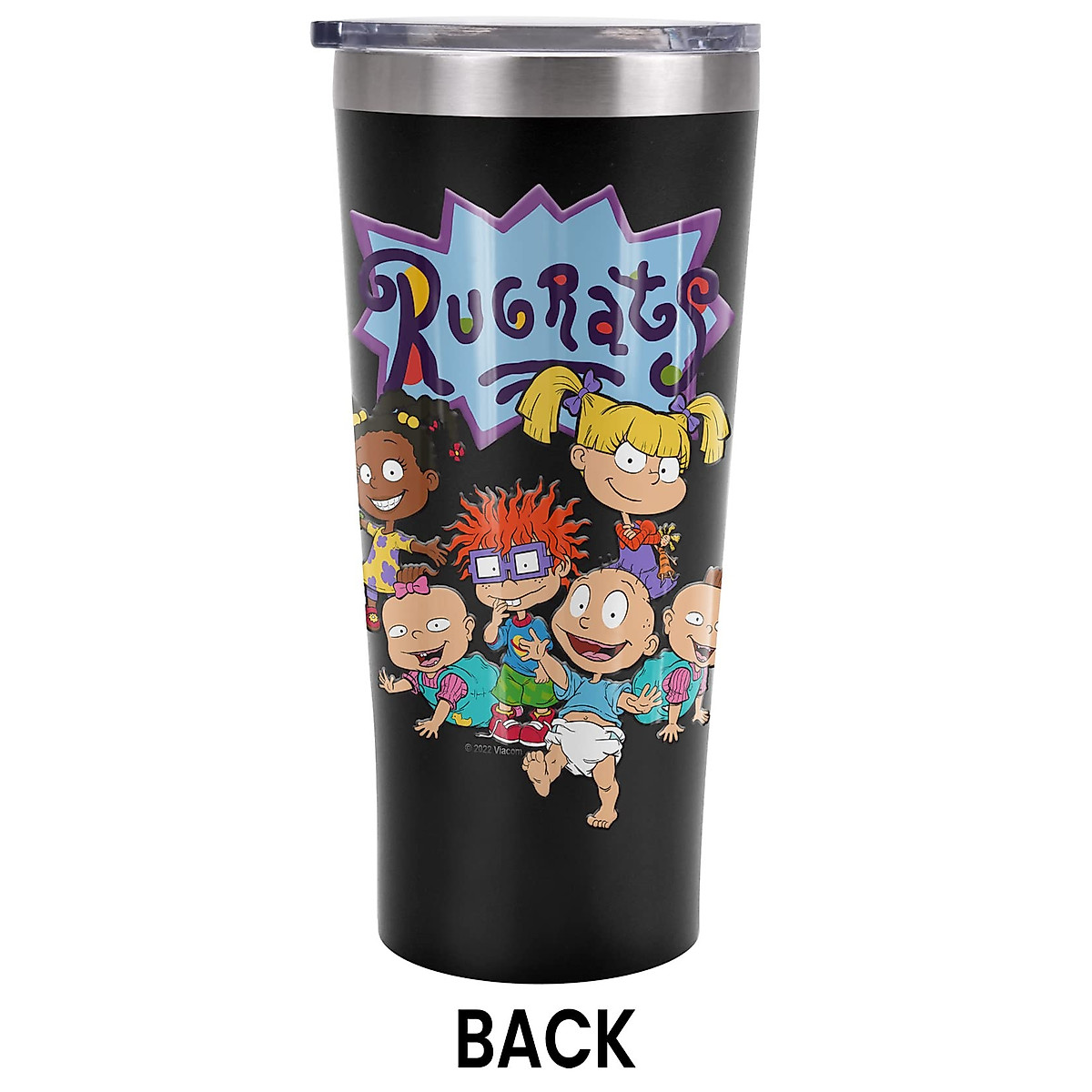 Rugrats OFFICIAL Group 20 oz Travel Tumbler, Stainless Steel, Vacuum Insulated with Leak Resistant Slide-Lock Lid