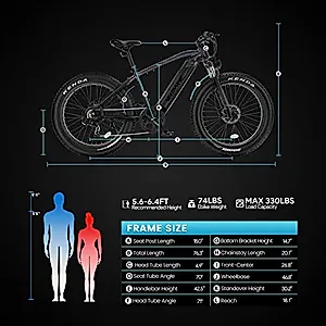 VELOWAVE Electric Bike Adults 750W BAFANG Motor 48V 15Ah LG Cells Battery,26" x 4.0" Fat Tire Ebike 28MPH Snow Beach Mountain Electric Bicycle Shimano 7-Speed