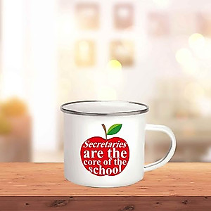 Funny Gift - Secretary Appreciation Gift, A Gift For Secretaries - Core Of The School, Quote On 12oz Enamel Silver Mug