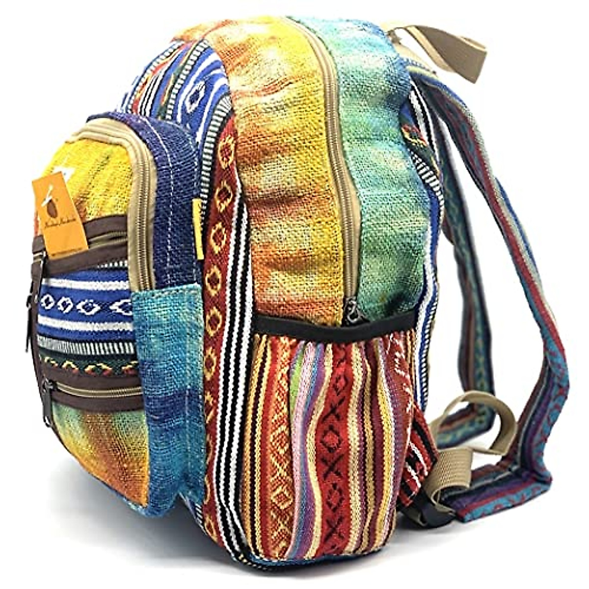 Unique design Himalaya Hemp Backpack Small Backpack Hippie Backpack Festival Backpack Hiking & Tablet Backpack FAIR TRADE Handmade with Love