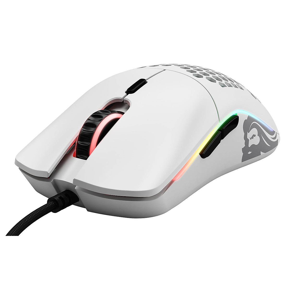 Glorious Gaming Model O Wired Gaming Mouse 67g Superlight Honeycomb Design, RGB, Pixart 3360 Sensor, Omron Switches, Ambidextrous - Matte White