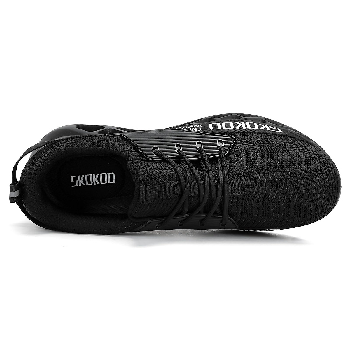 SKOKOD Men's Steel Toe Shoes Slip On Puncture Proof Safety Shoes Non-Slip Work Sneakers Composite Toe Industrial Construction Shoes(Size 10.5 Black)