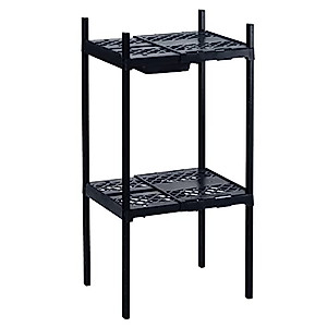 LockerMate, Black Double Shelf, Adjustable Width and Height to Fit Most School Lockers