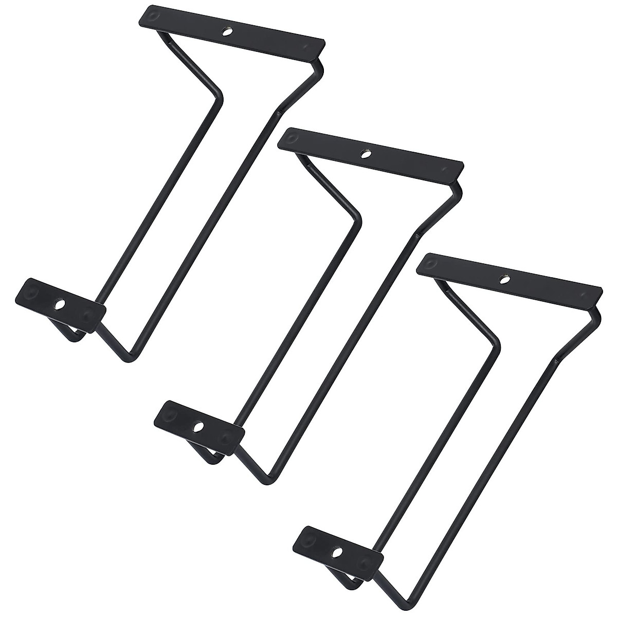 ZOOHOT 7-Inch Black Wine Glass Rack - Under Cabinet Stemware Wine Glass Holder for Bar Kitchen (1 Rows, 3 Pack)