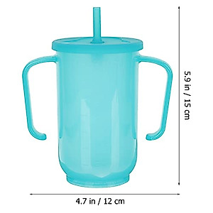 DOITOOL 2PCS Adult Sippy Cup with Straw Spill Proof, Adult Sippy Cup for Elderly Spill Proof, Adult Sippy Cups for Elderly Care (Blue)