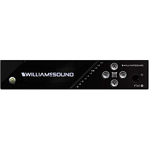Williams AV FM 558-24 PRO D Large-Area Dual FM and Wi-Fi Assistive Listening Dante System; Includes: FM T55 D Transmitter, (24) PPA R38N Receivers, (24) EAR 022 Surround Earphones, (6) NKL 001 Neckloo
