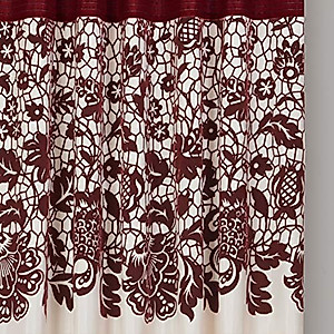 Lush Decor Estate Garden, Curtain Panel, Red 54.00" x 1.00"