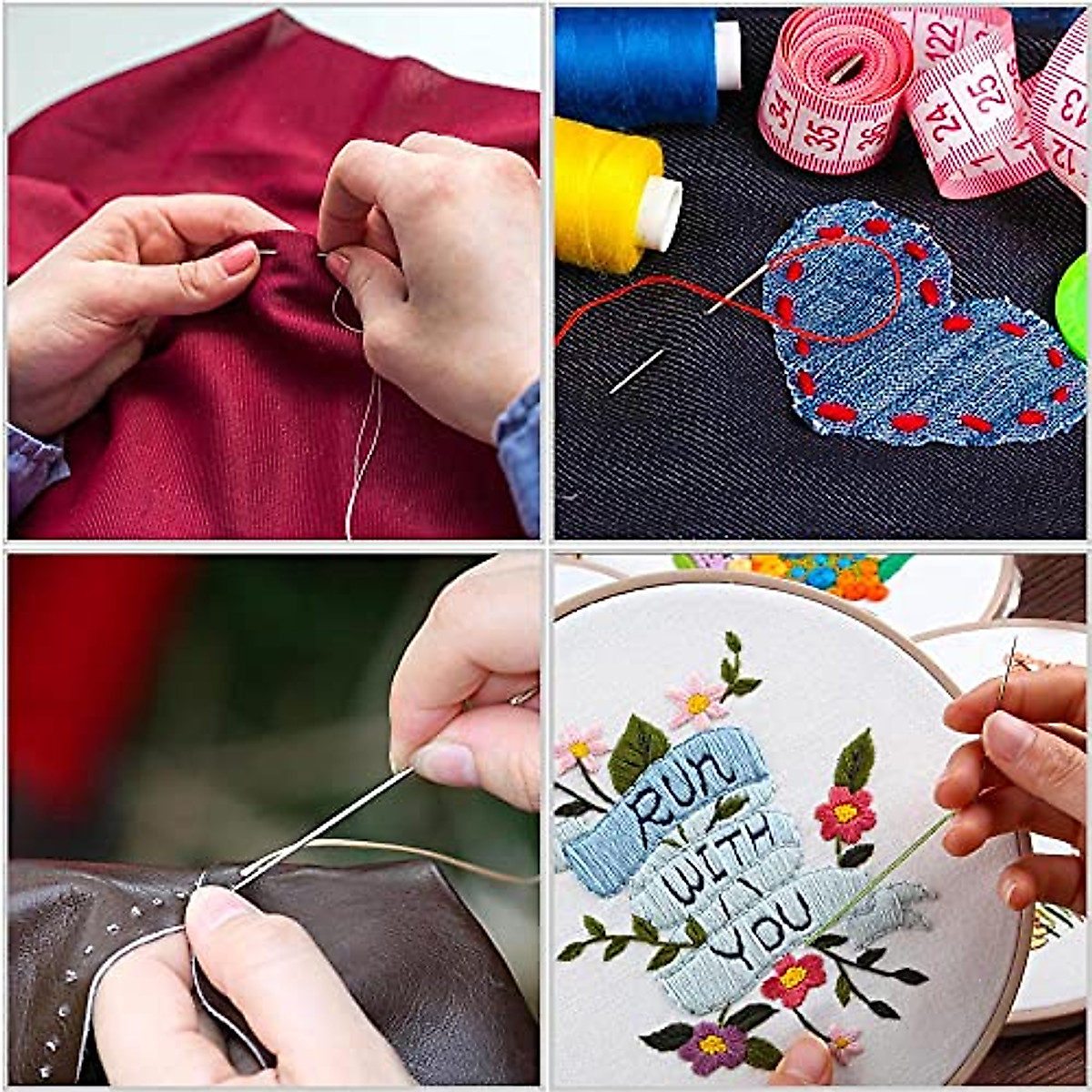 30/60Pack Premium Sewing Needles for Hand Sewing Repair, 6 Sizes Assorted Needles with 2 Threaders, Sewing Needles for Handsewing, Large Eye Stitching Needles, Embroidery Needles, Sewing Sharp Needles