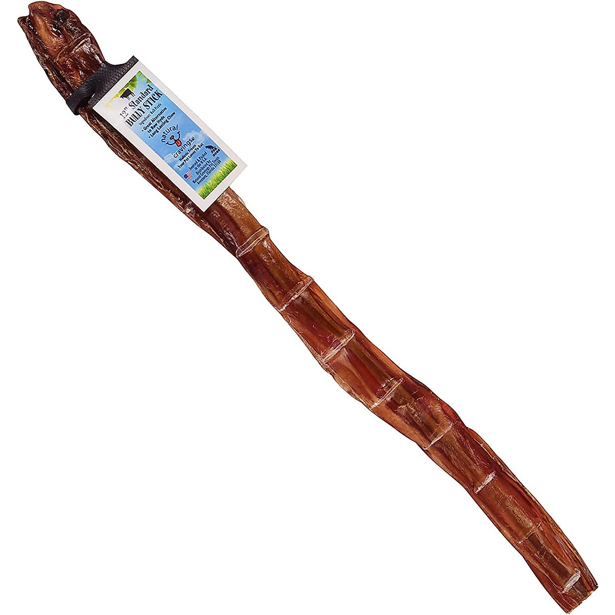 Natural Cravings USA Standard Steer Bully Sticks | All Natural | Odor Free | High Protein | Premium Quality Dog Chews | 12" - 5 Pack