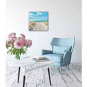 Siozoxis Bathroom With Beach Seascape Blue Sea Canvas Print Wall Art Home Bedroom Office Picture Wall Decor Artwork 12x12 Inches