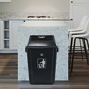 Afromy 4 Packs 16 Gallon Commercial Trash Can, Kitchen Waste Bin with Lid, Plastic Rectangular Recycling Bin, 30" Tall