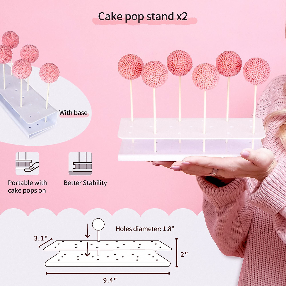 Pack of 11 NWK Dessert Stand Set, 12inch Cake Stand + 2X Large 2-Tier Cupcake Stands + 2X Large 3-Tier Cupcake Stands + 4 x Appetizer Trays +2 x Cake Pop