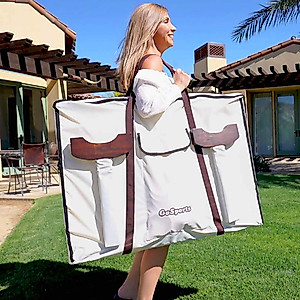 GoSports 3 Foot Width Giant Wooden 4 in a Row Game - Choose Between Classic White or Dark Stain - Jumbo 4 Connect Family Fun with Coins, Case and Rules