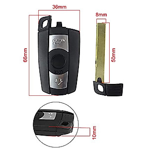 FLYPIG Remote Key Fob for BMW 3 5 6 Series 328i 335i 525i 528i 530i 2007 2008 2009 2010 2011 KR55WK49123 KR55WK49127 315MHz