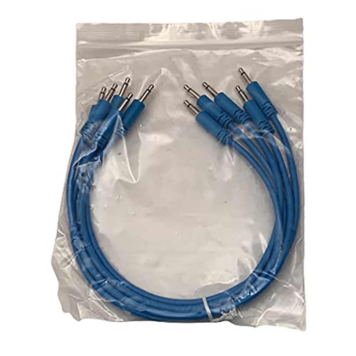 Luigis Modular Supply Spaghetti Eurorack Patch Cables - Package of 5 Blue Cables, 12 (30 cm)