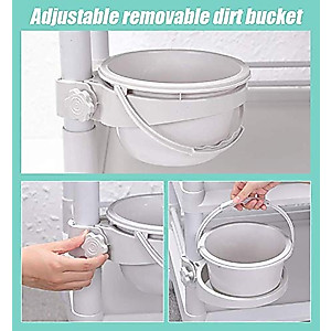 MTYLX Multifunctional Portable Trolleys with Wheels,Dental Mobile Utility Trolley Serving Cart with Wheels and Two Drawer, Gray White,64.5×44.5×98Cm