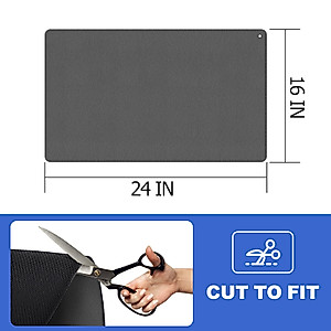 Uovviney Dish Drying Mats for Kitchen Counter - 24"x16" Dish Drying Mat with Non-slip Rubber Backed, Hide Stain Anti Absorbent for Kitchen Counter, Drying Mat for Coffee Machine Dish Rack(Gray)
