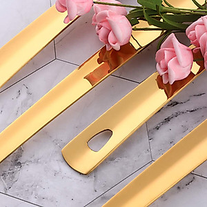 Gold Soup Ladle, BuyGo Large Serving Soup Spoon Stainless Steel Long Handle Soup Pan Ladle for Cooking, Stirring, Dishwasher Safe, 11.81 inches