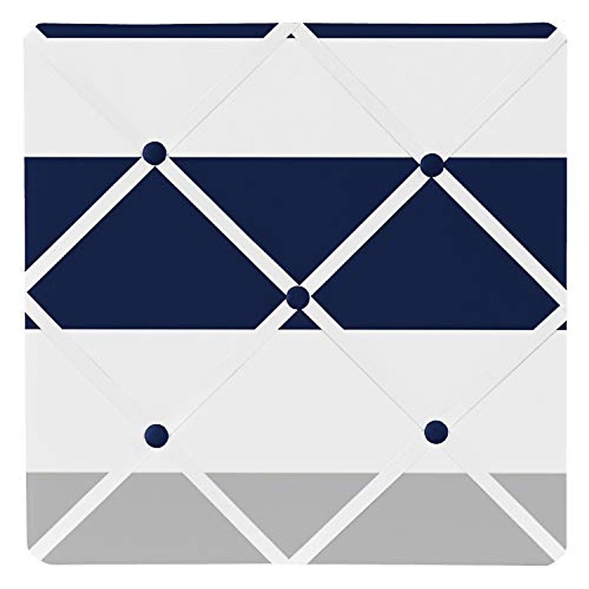 Navy Blue, Gray and White Fabric Memory/Memo Photo Bulletin Board for Stripe Collection