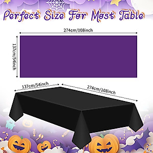 ACSUIT 12 Pack Halloween Tablecloths Rectangle Plastic 54 X 108 Inches Disposable Plastic Waterproof Decorative Table Covers for Halloween Parties and Decorations (Black,Orange,Purple)