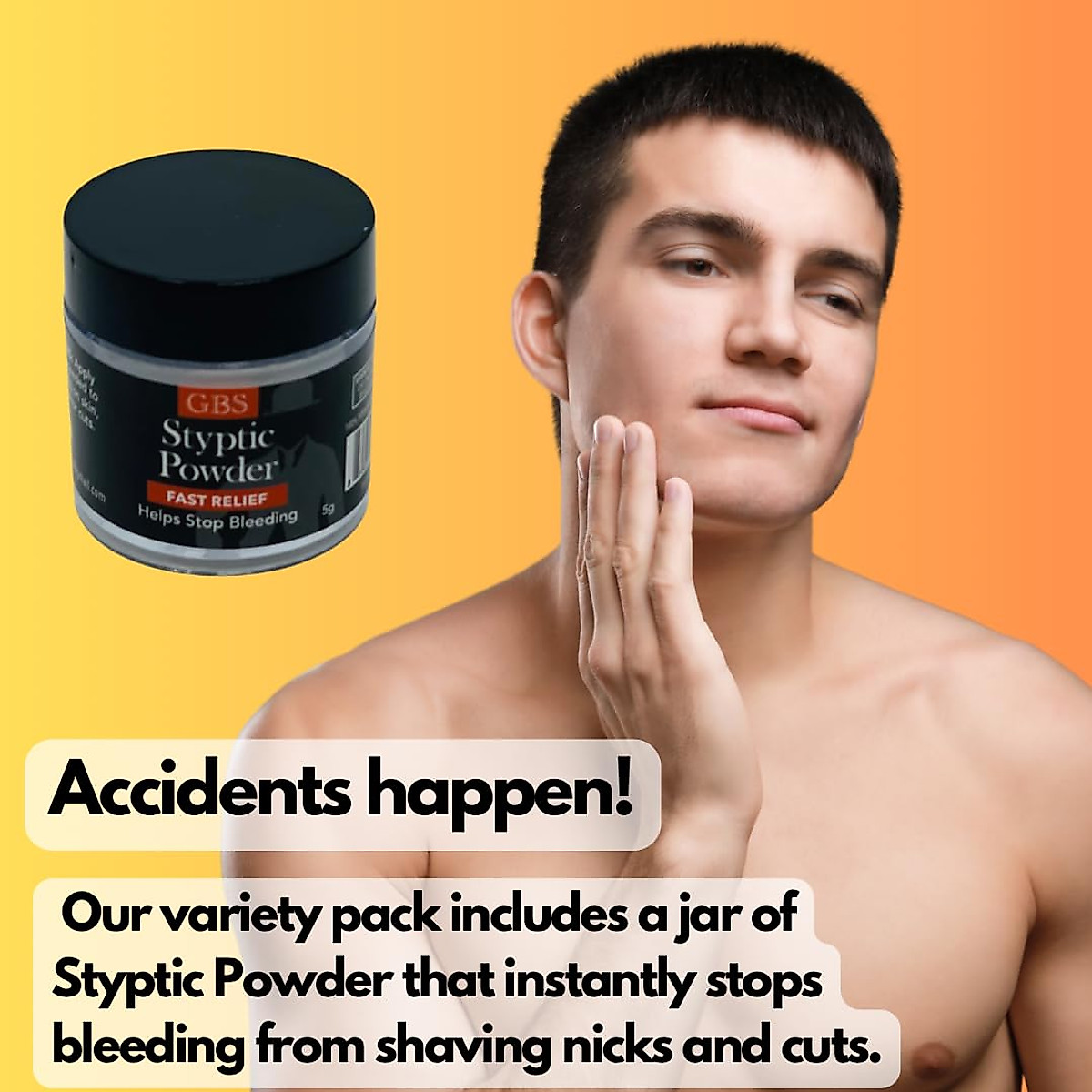 G.B.S Pack of 50 Double Edge Razor Blade and Alum Block