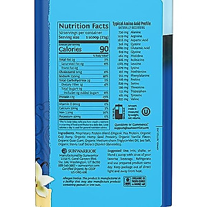 Sunwarrior Vegan Protein Powder Organic Plant-Based Protein | BCAA Amino Acids Hemp Seed Plant Protein | Soy Free Dairy Free Gluten Free Synthetic Free Non-GMO | Vanilla 30 Servings | Warrior Blend