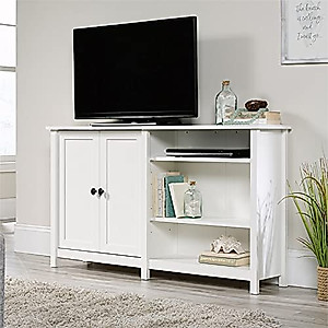 Sauder County Line Storage Console TV Stand in Soft White, Soft White Finish