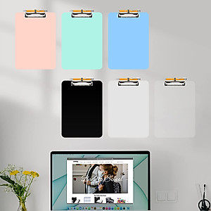 Sooez Plastic Clipboard with Pen Holder, [10% Thicker] Clip Boards 8.5x11 with Low Profile Clip, Cute Hanging Clipboard, Standard Letter Size A4 for Women Kid Teacher, Office & School Supplies, Blue