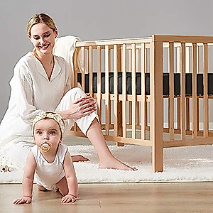 BEDSUM Microfiber 2 Pack Toddler Fitted Crib Sheets, Super Soft and Cozy Baby Sheets for Standard Crib and Toddler Mattresses, 28x52 Inches, Black