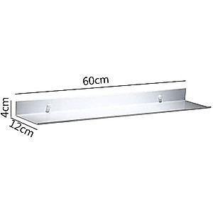 AVEEWA White Floating Bathroom Wall Shelf Storage Shelf (Rectangle), Aluminum, for Kitchen, Living Room, Hallway-60cm