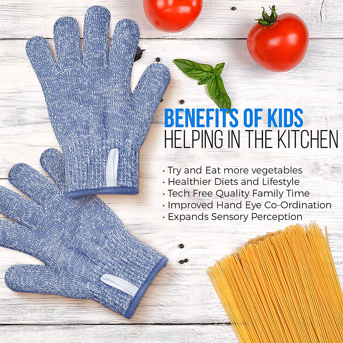 TruChef Kids Knife Set For Cooking and Kids Cut Resistant Gloves (Small) Bundle