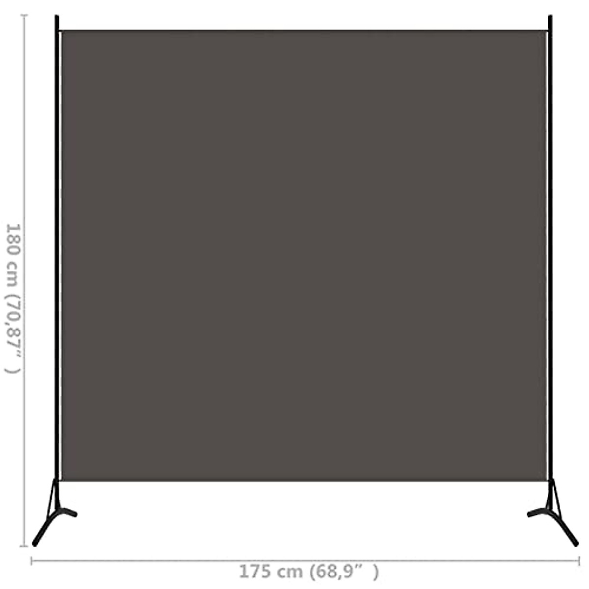 Gecheer 1-Panel Room Divider Anthracite 68.9"x70.9", Privacy Screens Freestanding Divider Portable Separating Panel, Room Divider for Home Office Bedroom Dorm Decor