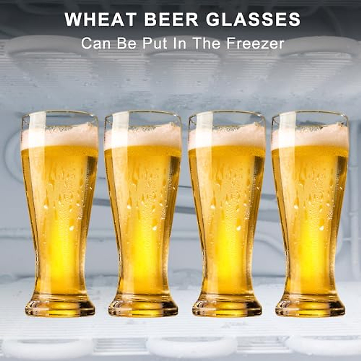 PARACITY Beer Glasses 16 oz, Pint Glasses Set of 2, Pilsner Beer Glasses, Wheat Beer Glasses, Glasses Drinking Set, Glassware Gift for Men