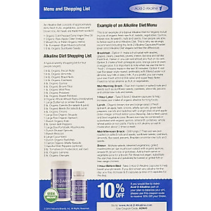 Alkaline Body Balance Informational 12-Page Booklet with Food Chart and Free pH Test Strip