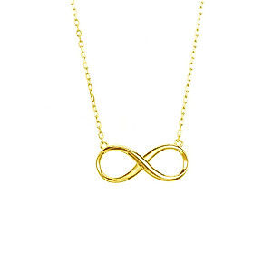 Gold Infinity Love Pendant Necklace for Women Girls 925 Sterling Silver 14K Gold Plated Simple Cute Choker Chain Dainty Wedding Birthday Christmas Jewelry Gift
