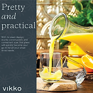 Vikko SMALL Juice Glasses 6 oz, Set of 6 Juice Glasses, Orange Juice Glasses, Fruit Juice Glasses, Small Glass Cups, Small Drinking Glasses, Durable Glass Tumblers, Dishwasher Safe