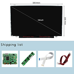 14 inch B140XTN03.3 1366x768 30pin eDP LCD Screen and 2mini HD-MI LCD Controller Board,with Location Holes