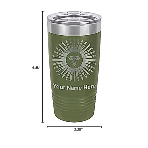 LaserGram 20oz Vacuum Insulated Tumbler Mug, Flag of Argentina, Personalized Engraving Included (Camo Green)