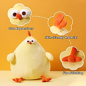 MINISO 12.2" Dundun Series Chubby Chicken Plush Toy Stuffed Animals Soft and Adorable Throw Pillow Doll Toy for Boys Girls