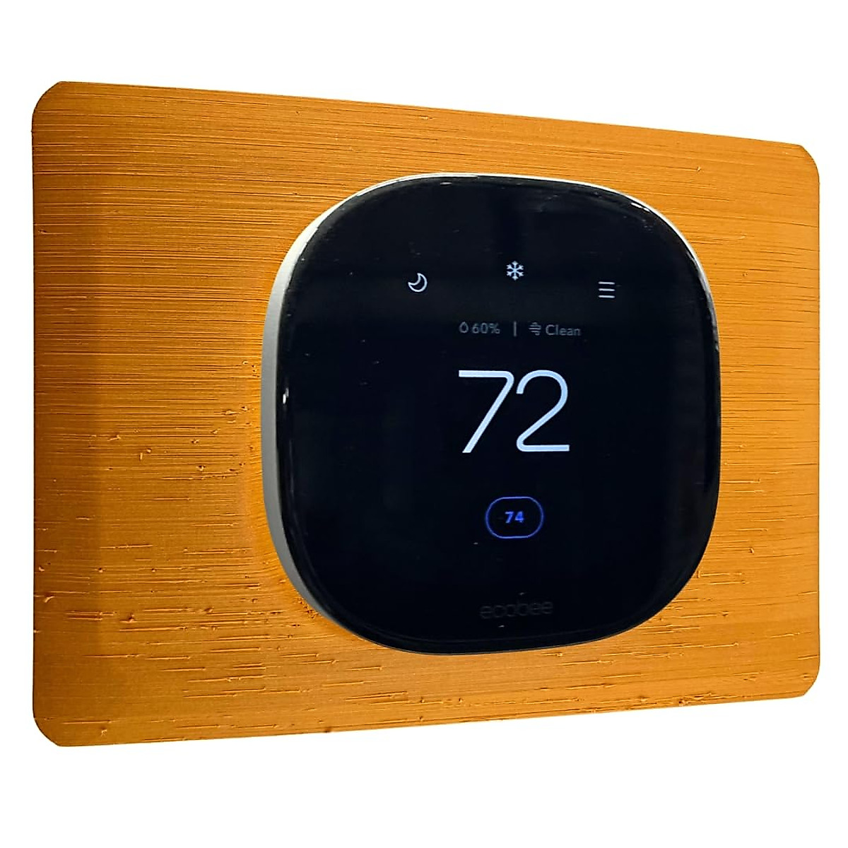 Elm Wood Rectangle Wall Plate for Ecobee Smart Thermostat Enhanced and Premium Cover Trim Backplate