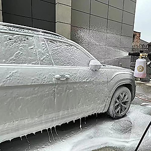 GDHXW 2 Liter Foam Cannon Pressure Washer Gun Heavy Duty Car Foam Blaster Big Mouth Adjustable Snow Foam Lance Thick Foam with 5 Nozzles and Quick Connector