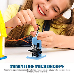 Zerodeko 1:12 Scale Dollhouse Microscope, Realistic Miniature Microscope Model, Fake Biological Microscopes for Dollhouse DIY Micro Landscape Ornament