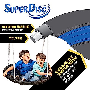 XDP Recreation Free N’ Swing with 5' Water Wave Slide - Outdoor Backyard Kids Fun Swing Set with Galvanized Steel Frame, Gray