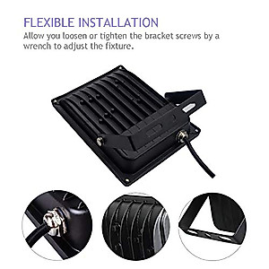 GLW 20W LED Landscape Lights 12V~60V AC/DC Flood Light Warm White 3000K Waterproof Garden Yard Path Lights Walls Trees Flags Outdoor Spotlights with Spike Stand (4 Pack)