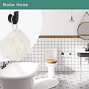 PARLOS Brass Towel Hook, Wall Mounted Coat Hook, Matte Black Single Robe Hook for Bathroom, Demeter 2101104