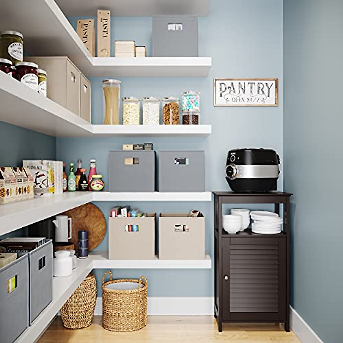 RiverRidge 2 Pc Storage Set in Gray Folding Bin, 2 Count