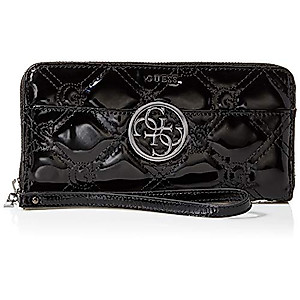 GUESS Kamryn Qltd Ptnt Lrge Zp Arnd, Black