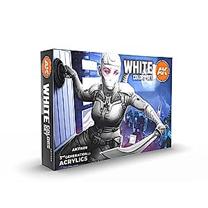 AK Interactive White Colors Set - Plastic Model Building Paints and Accessories # 11609