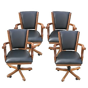 Hathaway Kingston Oak Poker Table Arm Chair - Set of 4